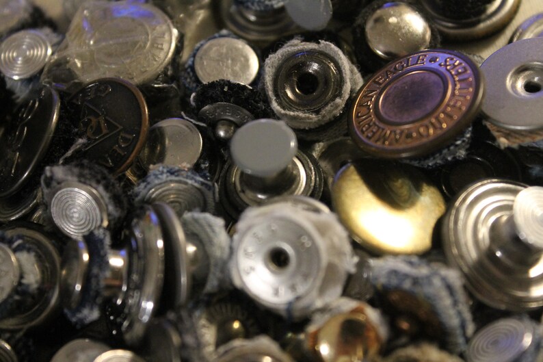 Lot of 100 Reclaimed Rivets Buttons and Snaps From Salvaged - Etsy