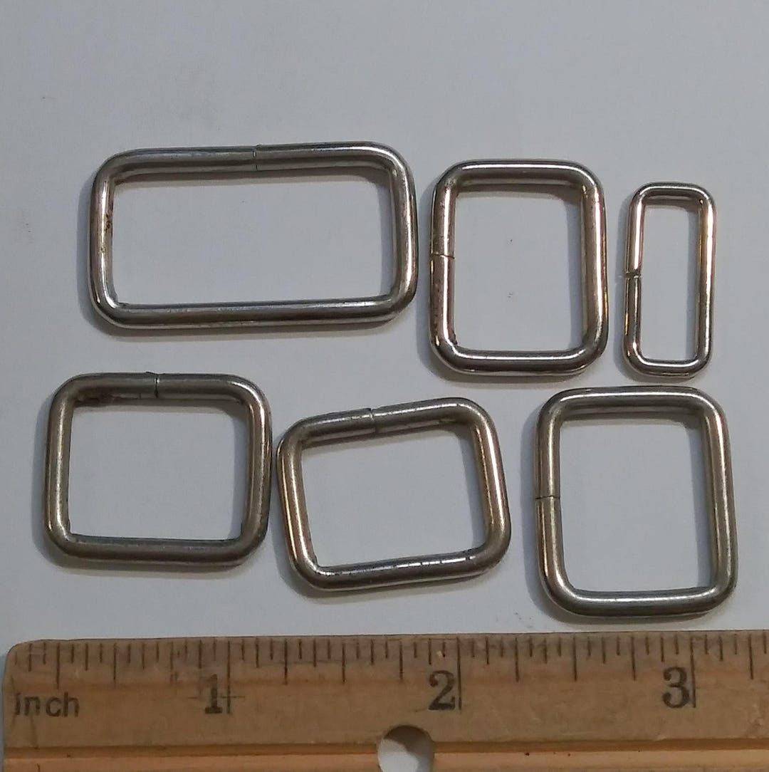 Reclaimed Square and Rectangle Rings, Salvaged Metal Purse Notions and ...
