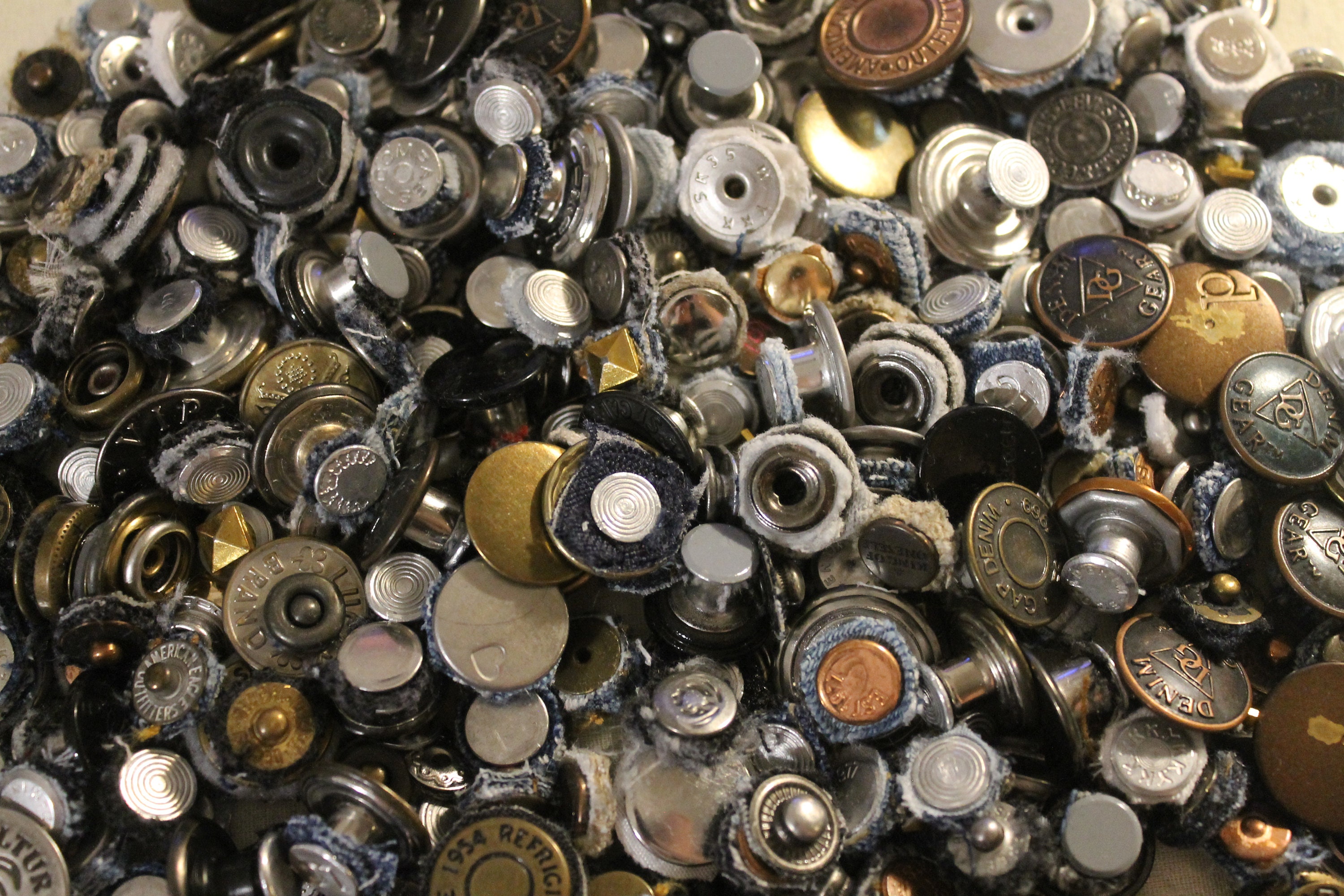 Lot of 100 Reclaimed Rivets Buttons and Snaps From Salvaged - Etsy