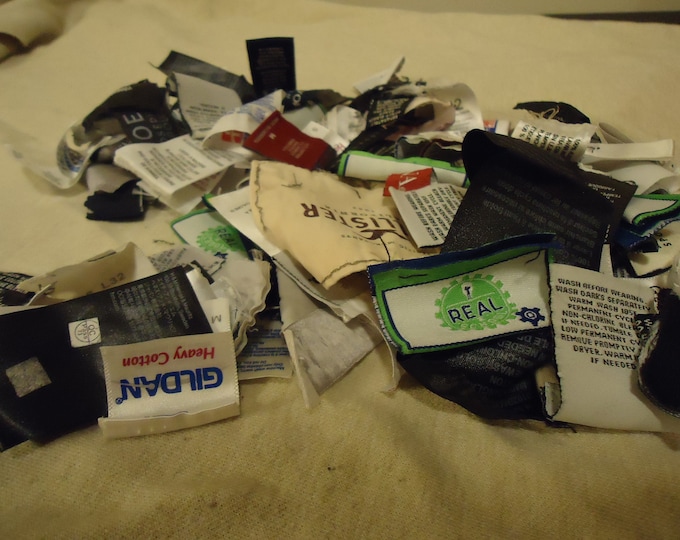 100 Reclaimed Clothing Tags, Great for Upcycling and Recycling Projects ...