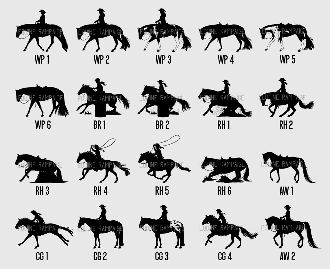 Western Horse Equestrian Decal Equine Rampaige - Etsy