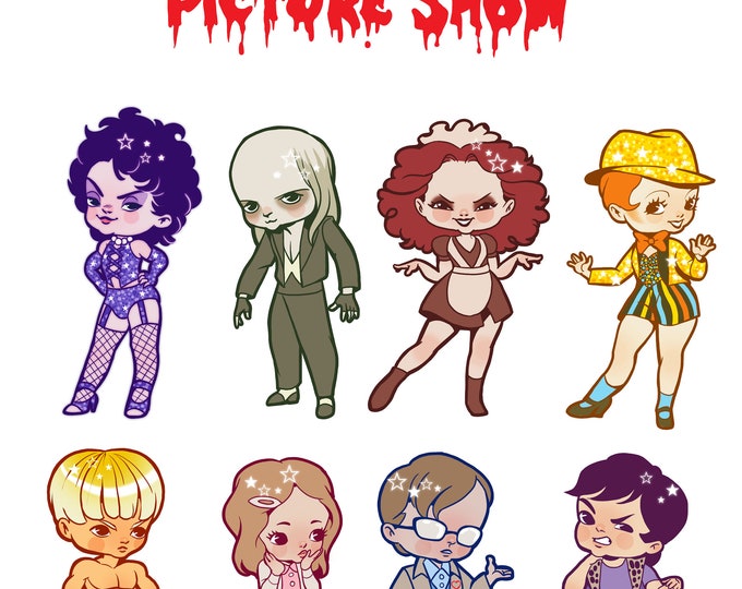 Rocky Horror Picture Show Chibi Characters Sticker Sheet - Etsy