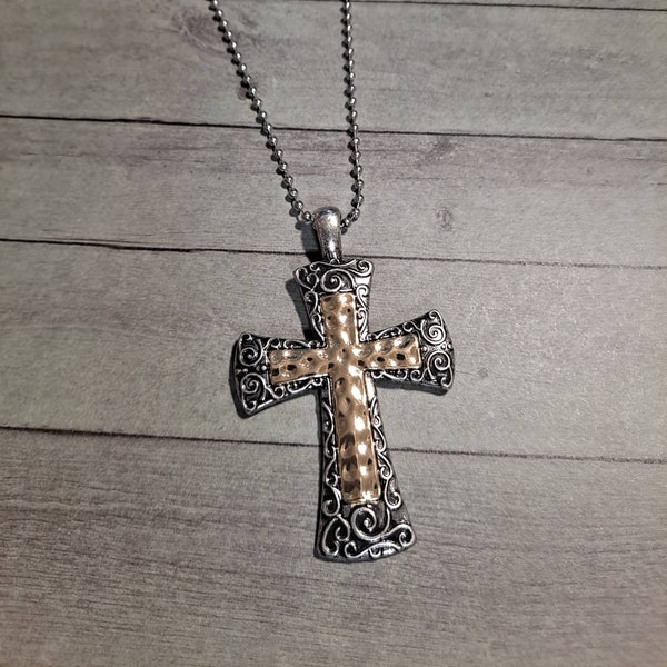 Dual Cross Necklace - Etsy