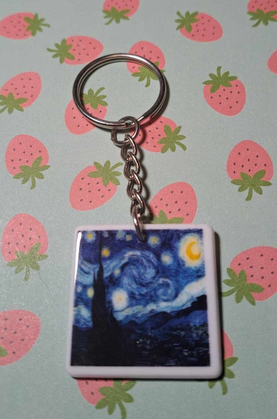 Starry Night Van Gogh Keychain - Etsy