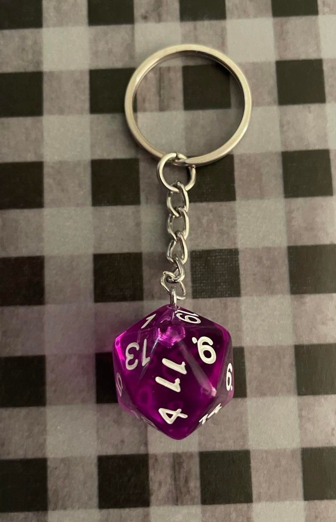 PURPLE - D20 Dice Keychain - Dungeons and Dragons - Etsy