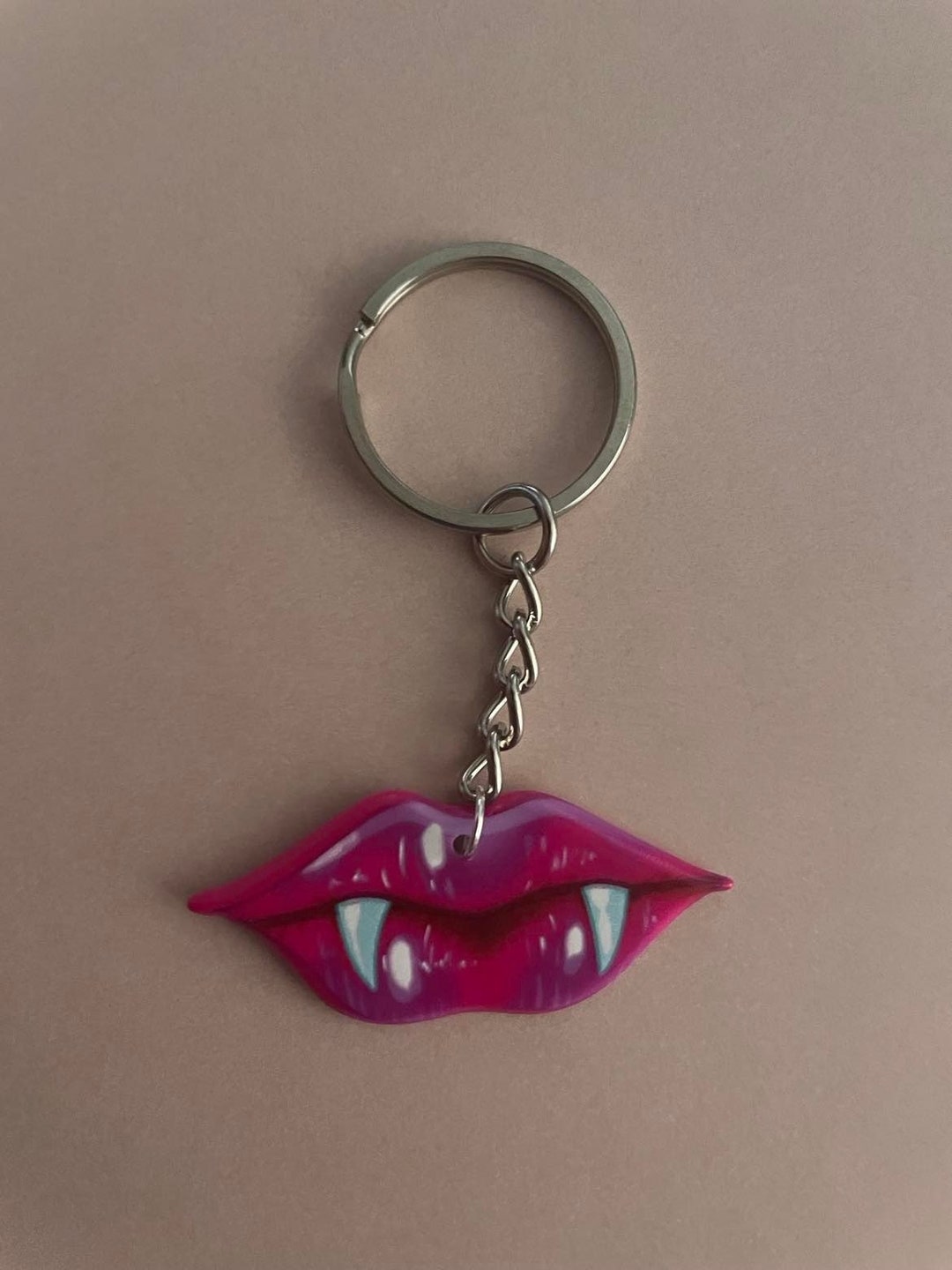 Vampire Lips Keychain - Etsy