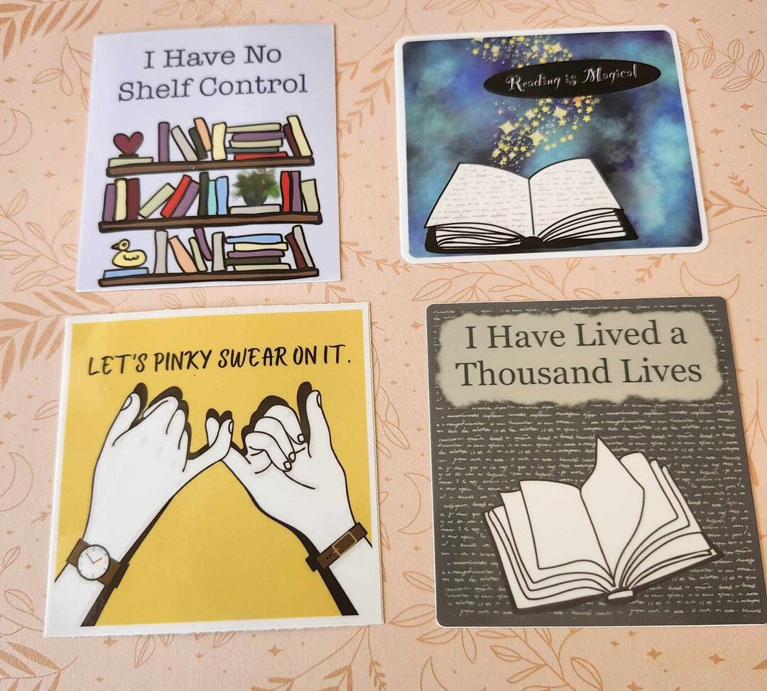Book / Nerdy Sticker Set - 8 Stickers - Etsy