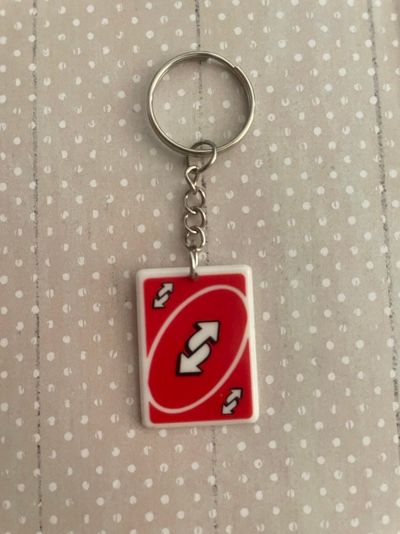 RED Uno Reverse Card Keychain - Etsy