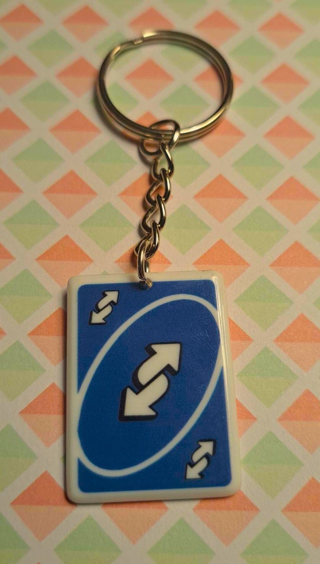 BLUE Uno Reverse Card Keychain - Etsy