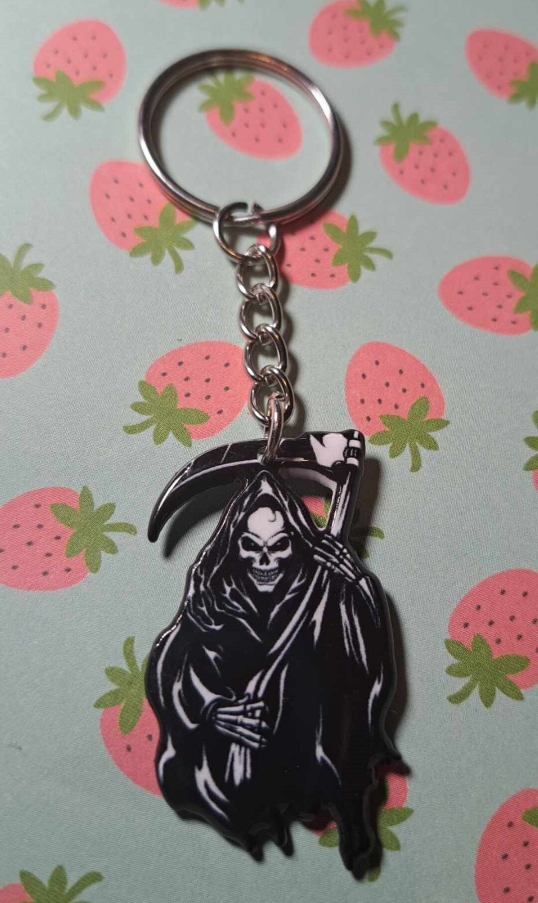 Grim Reaper Keychain - Etsy