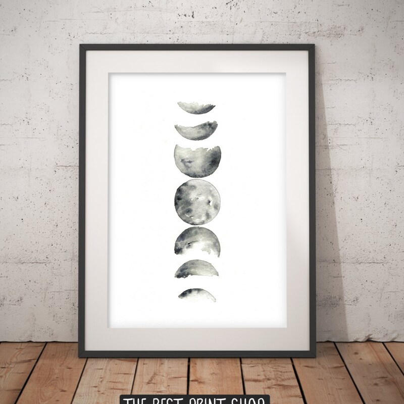 Moon Phases Print - Etsy