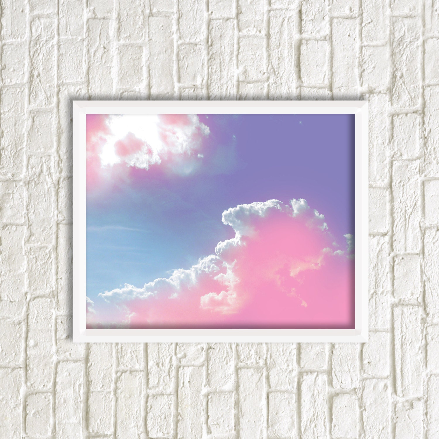 Printable Art, Photography, Pink Clouds Print, Wispy Clouds, Blues and ...