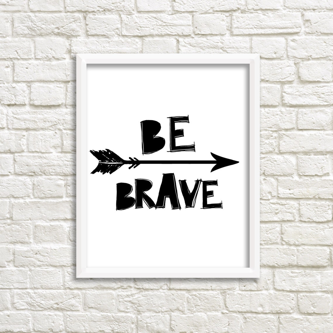Typography Print, Be Brave Poster, Printable Quote, Nursery Printable ...