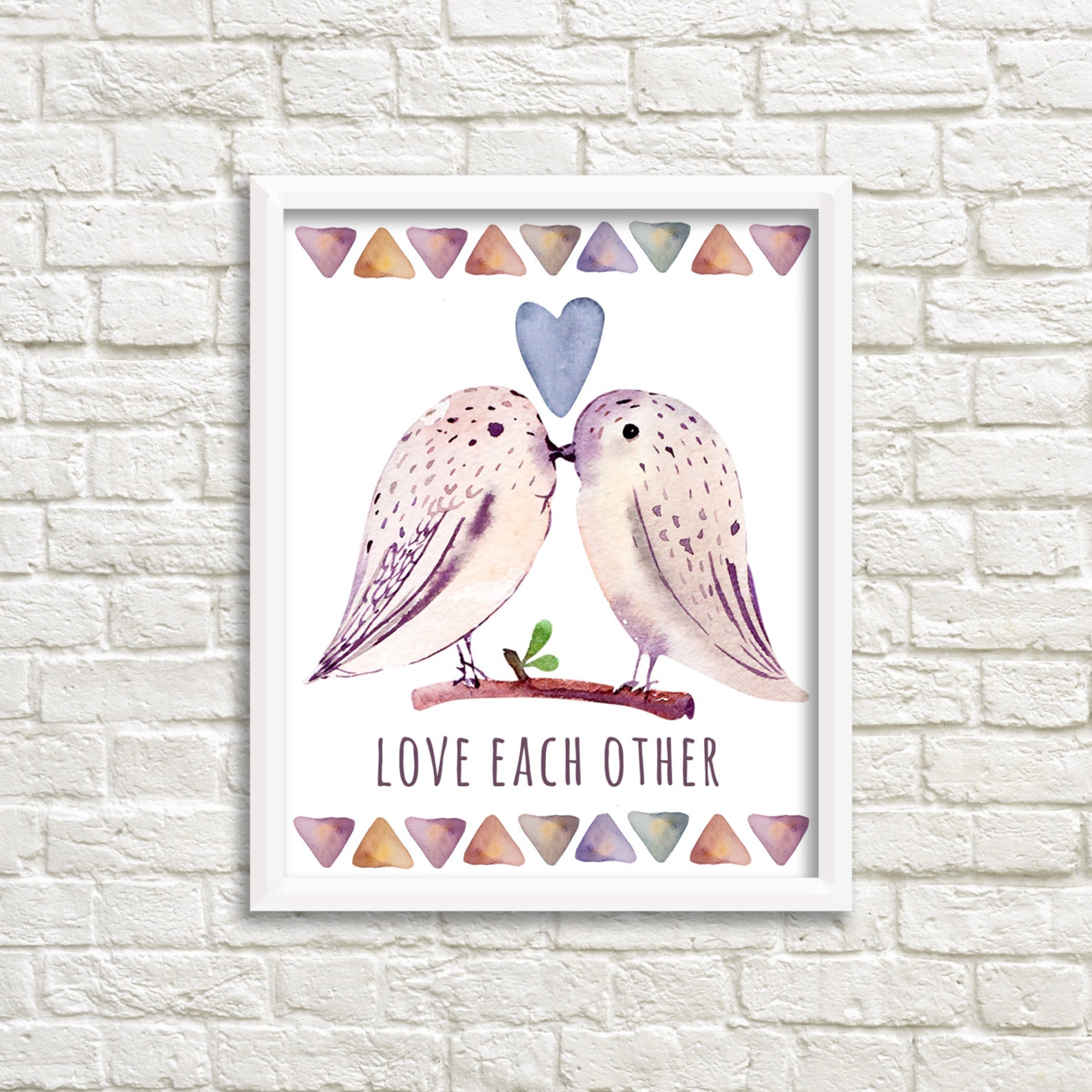 Printable Art, Love Birds Print, Cute Love Wall Art, Watercolor Birds ...