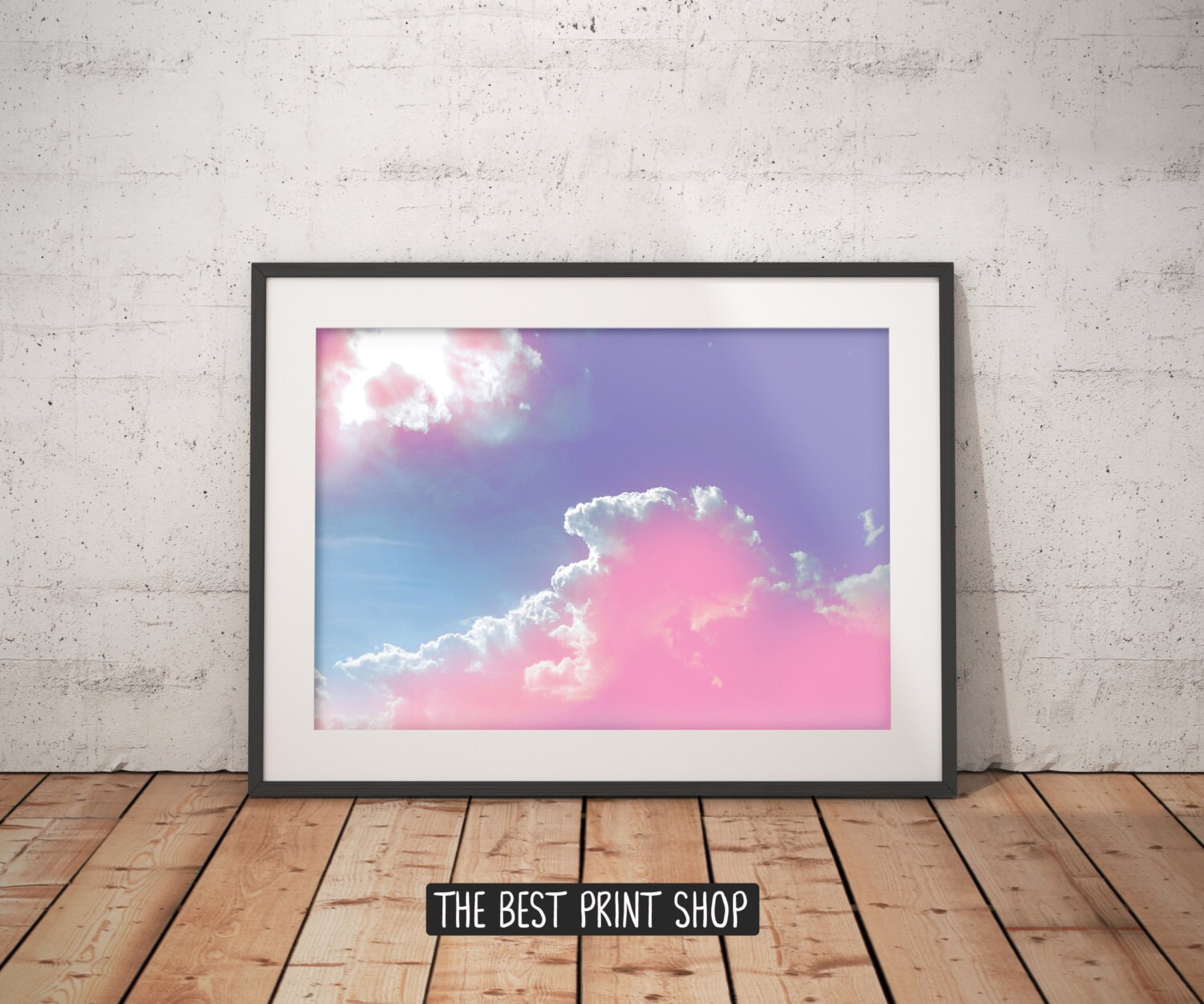 Printable Art, Photography, Pink Clouds Print, Wispy Clouds, Blues and ...
