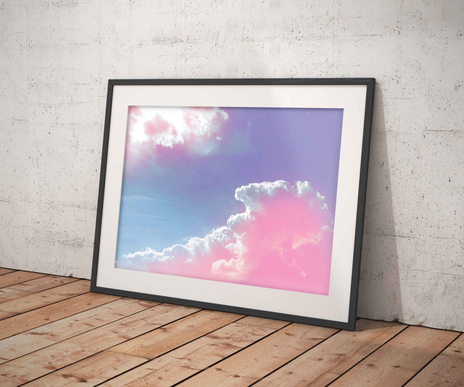 Printable Art, Photography, Pink Clouds Print, Wispy Clouds, Blues and ...