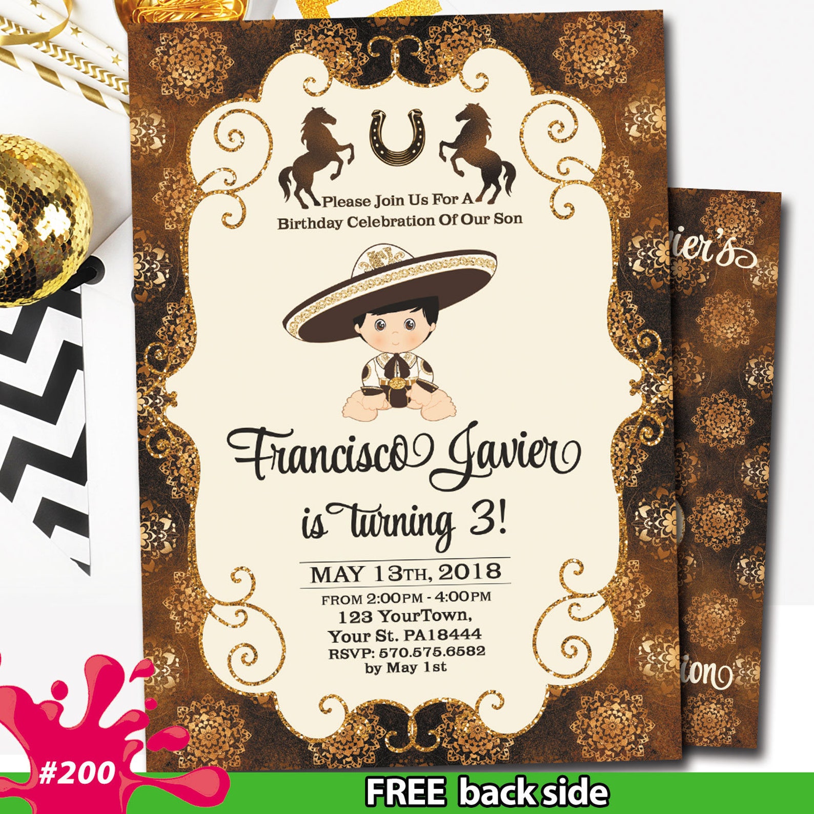 Charro boy birthday Invitation a little señor Presentación | Etsy