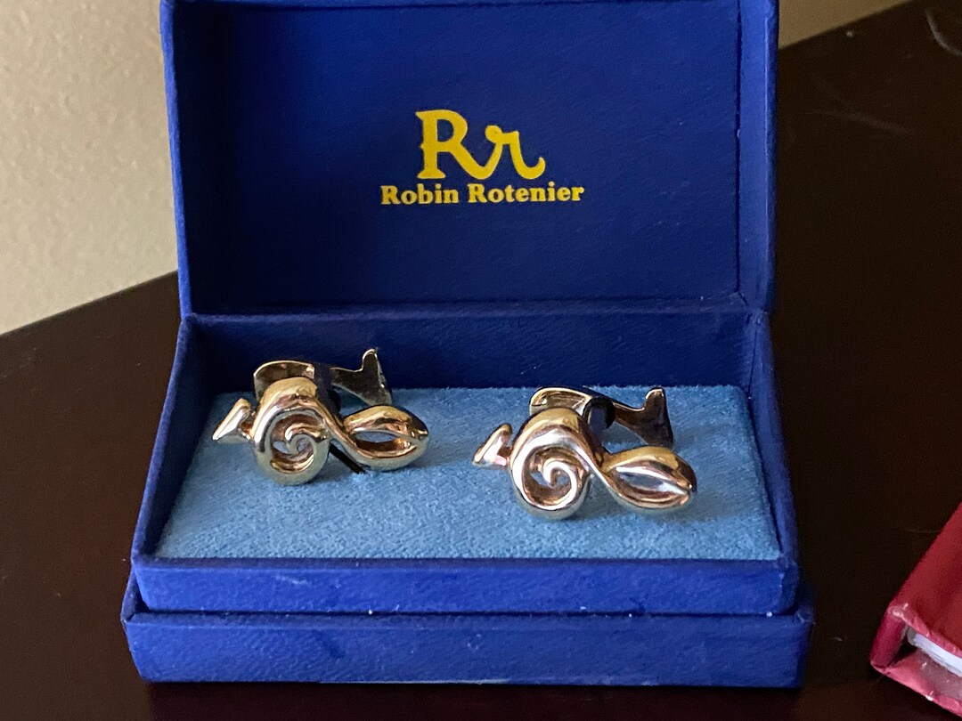 Vintage Robin Rotenier Vermeil Treble Clef Cufflinks Gold Plated ...