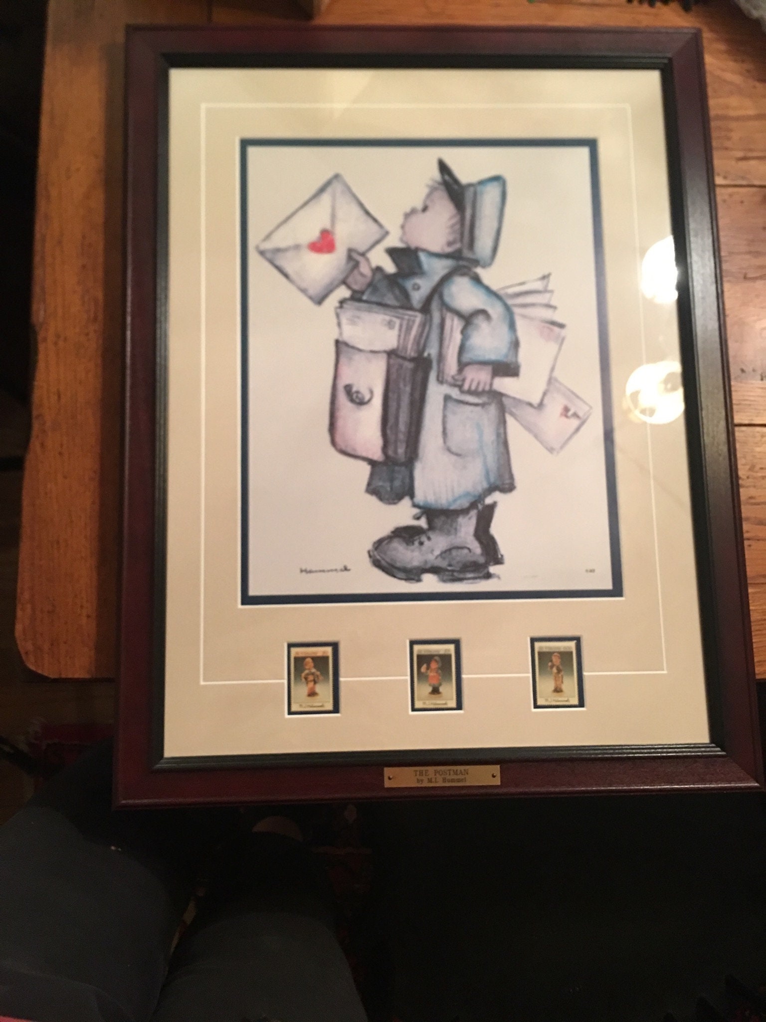 Vtg Framed Hummel the Postman Print With 3 Stamps 17 X 22 - Etsy