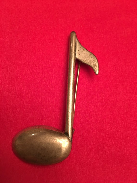 Vintage Sterling Silver Beau Music Note Pin Brooch Si… - Gem