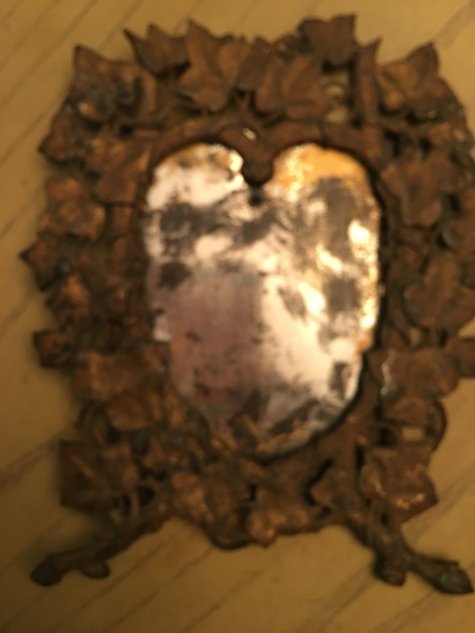 Antique Handmade Metal Picture Frame Leaves and Heart Rustic - Etsy