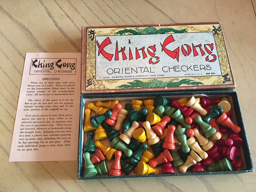 Ching Gong Oriental Chinese Checkers Boxed Pieces & Board Gabriel Sons ...