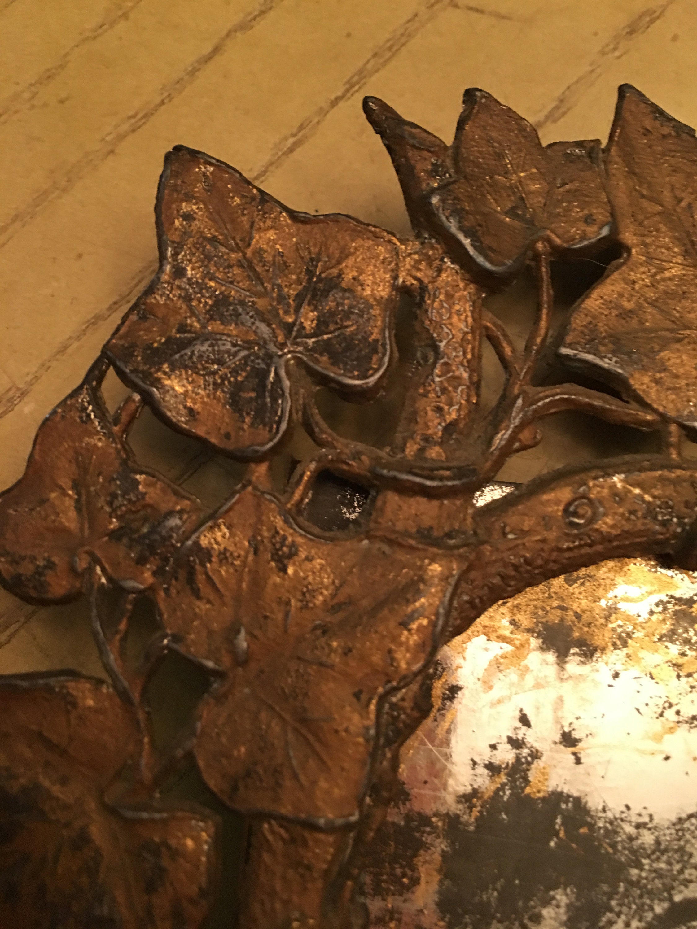 Antique Handmade Metal Picture Frame Leaves and Heart Rustic - Etsy