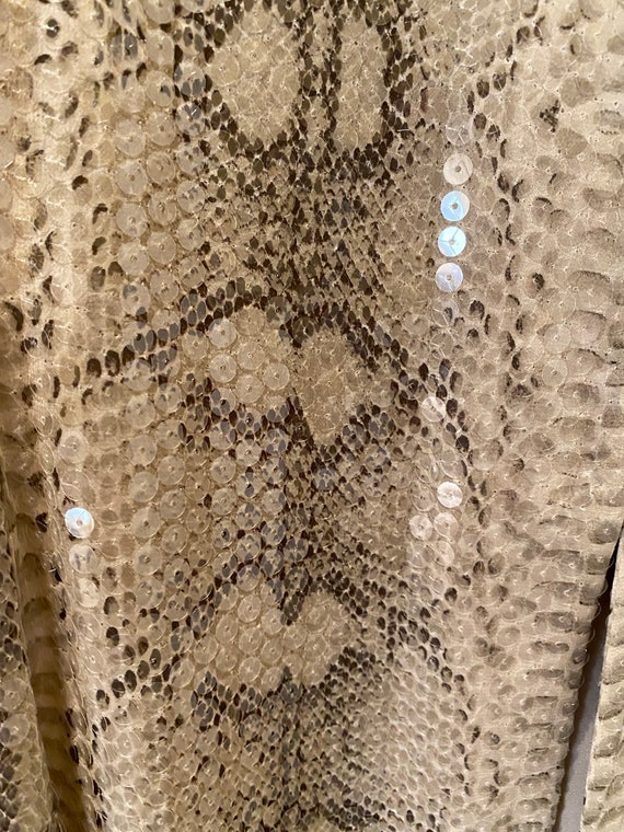 Vintage Long Silk Jacket Reptile Print Basix II 1990s - Gem