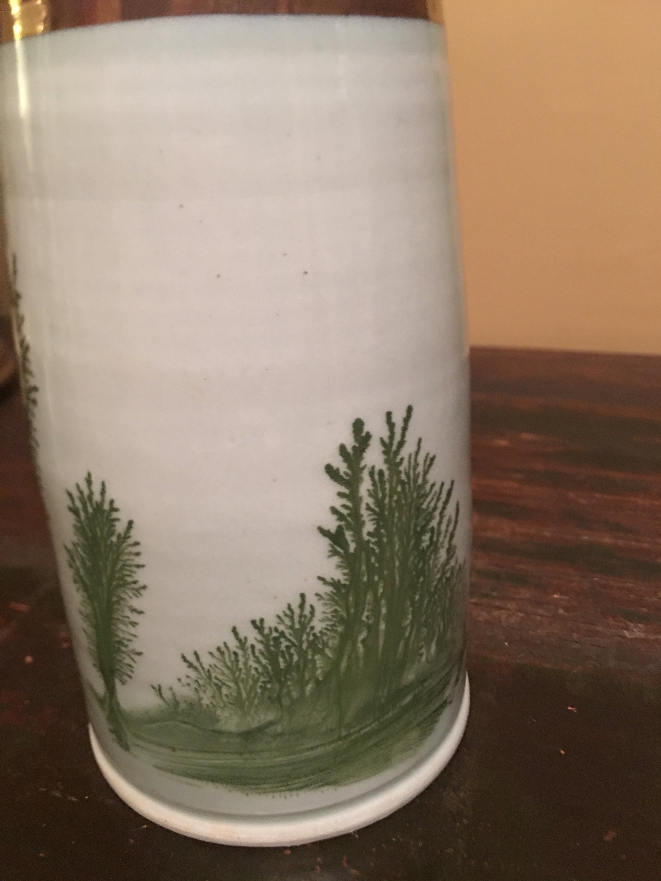 Midcentury Signed “mann” Pottery Vase 8” Scenery Trees - Etsy