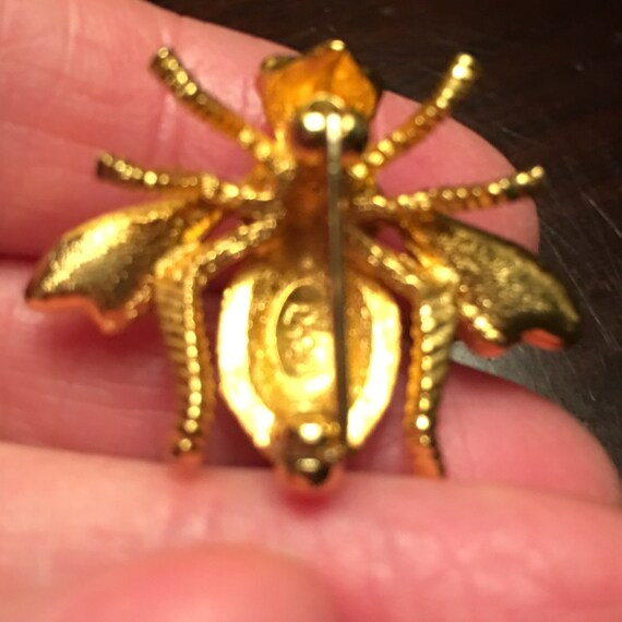 Joan Rivers Signed Bee Brooch Gold Tone Multicolored… - Gem