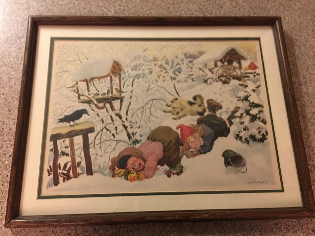 Vintage Art Framed F. Rojankovsky Jack & Jill Print 1940s - Etsy