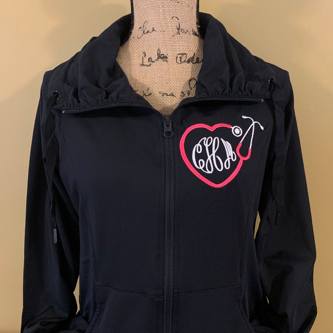 Nurse Jacket, Custom Monogrammed RN Apparel, Full Zip With Pockets ...
