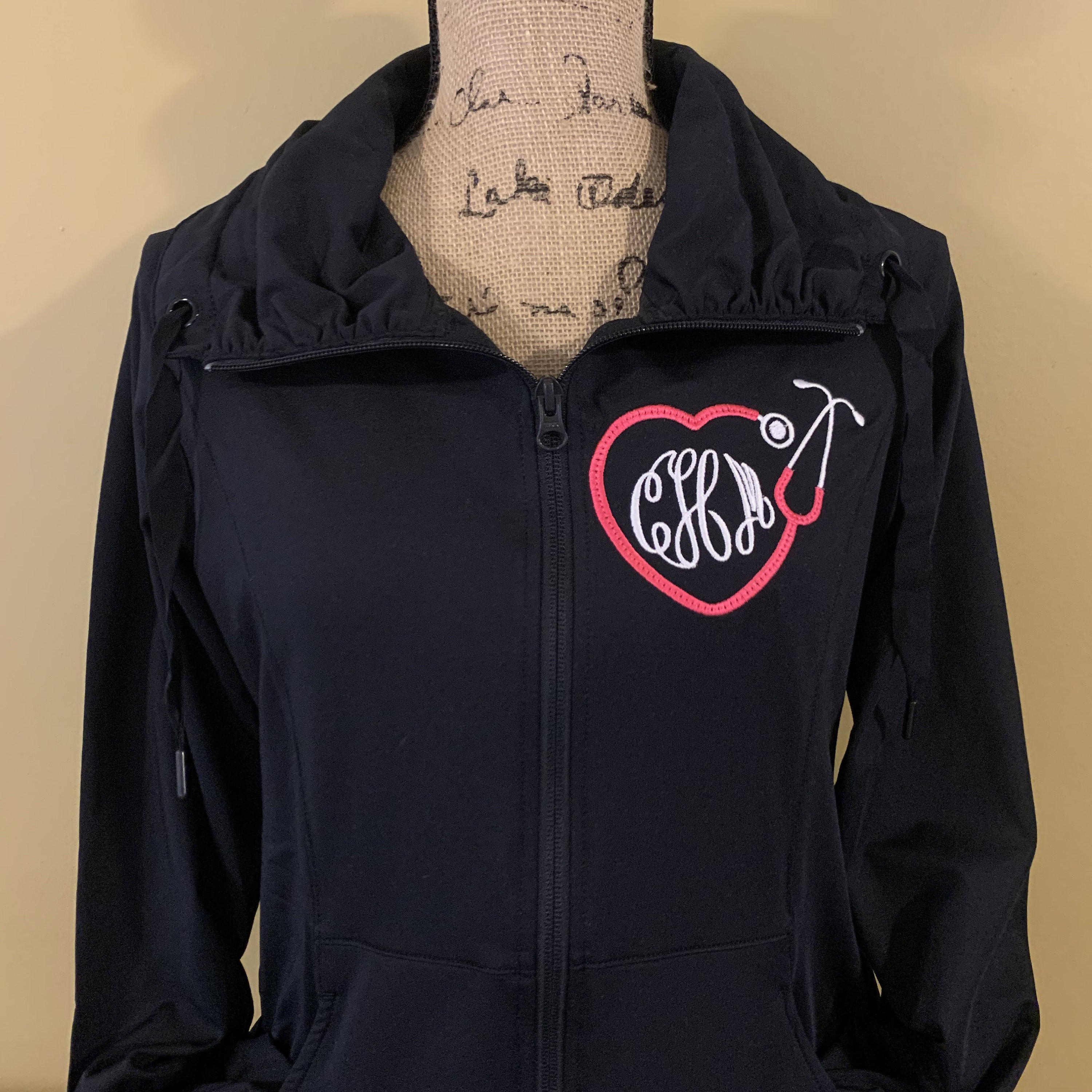 Nurse Jacket, Custom Monogrammed RN Apparel, Full Zip With Pockets ...