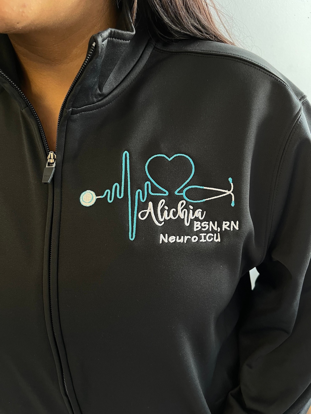 Nurse Full Zip Jacket With Pockets OR Pullover Sweatshirt, Heartbeat ...