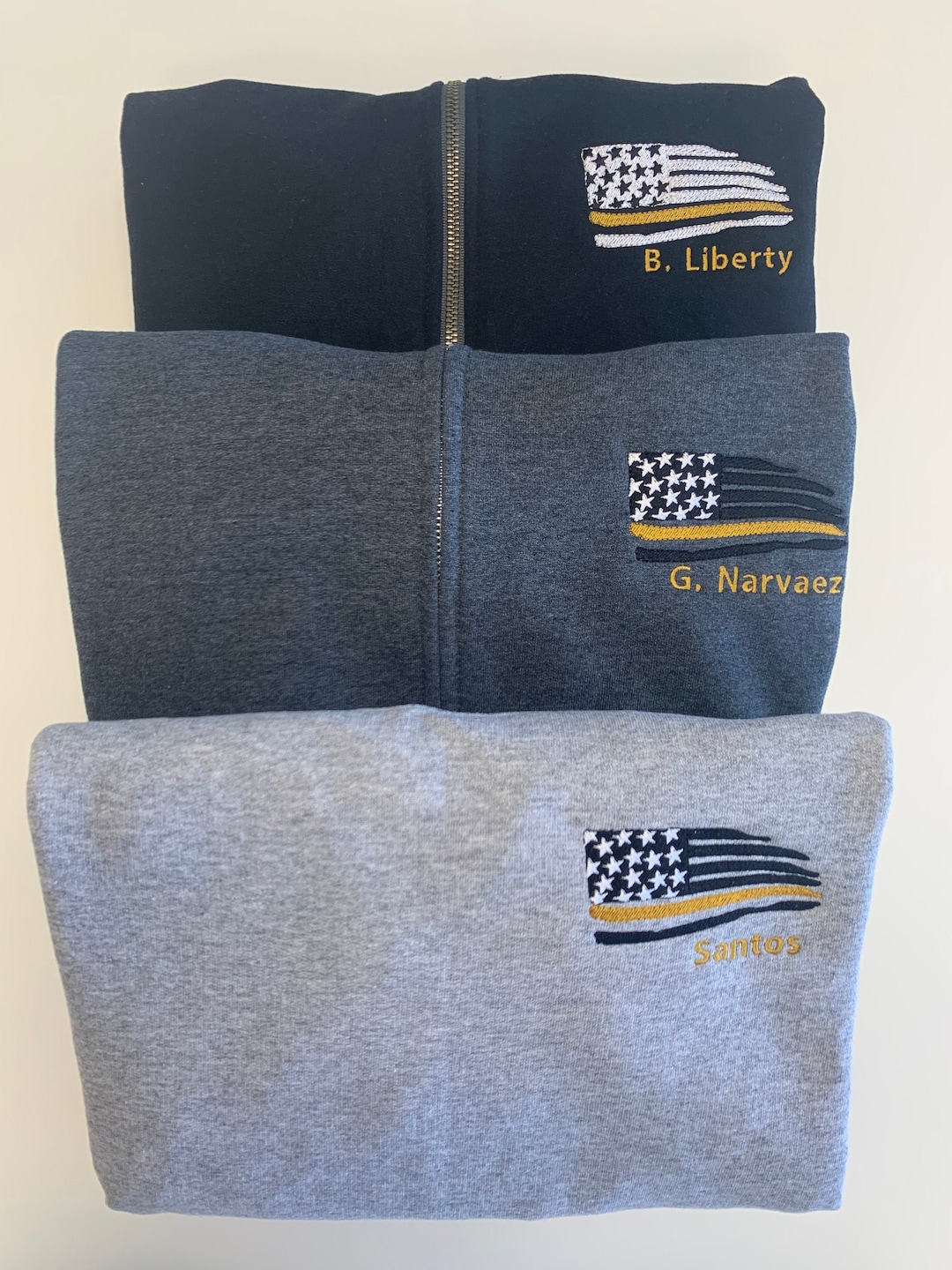 911 Dispatcher Sweatshirt, Thin Gold Line Flag Dispatcher Shirt, First ...