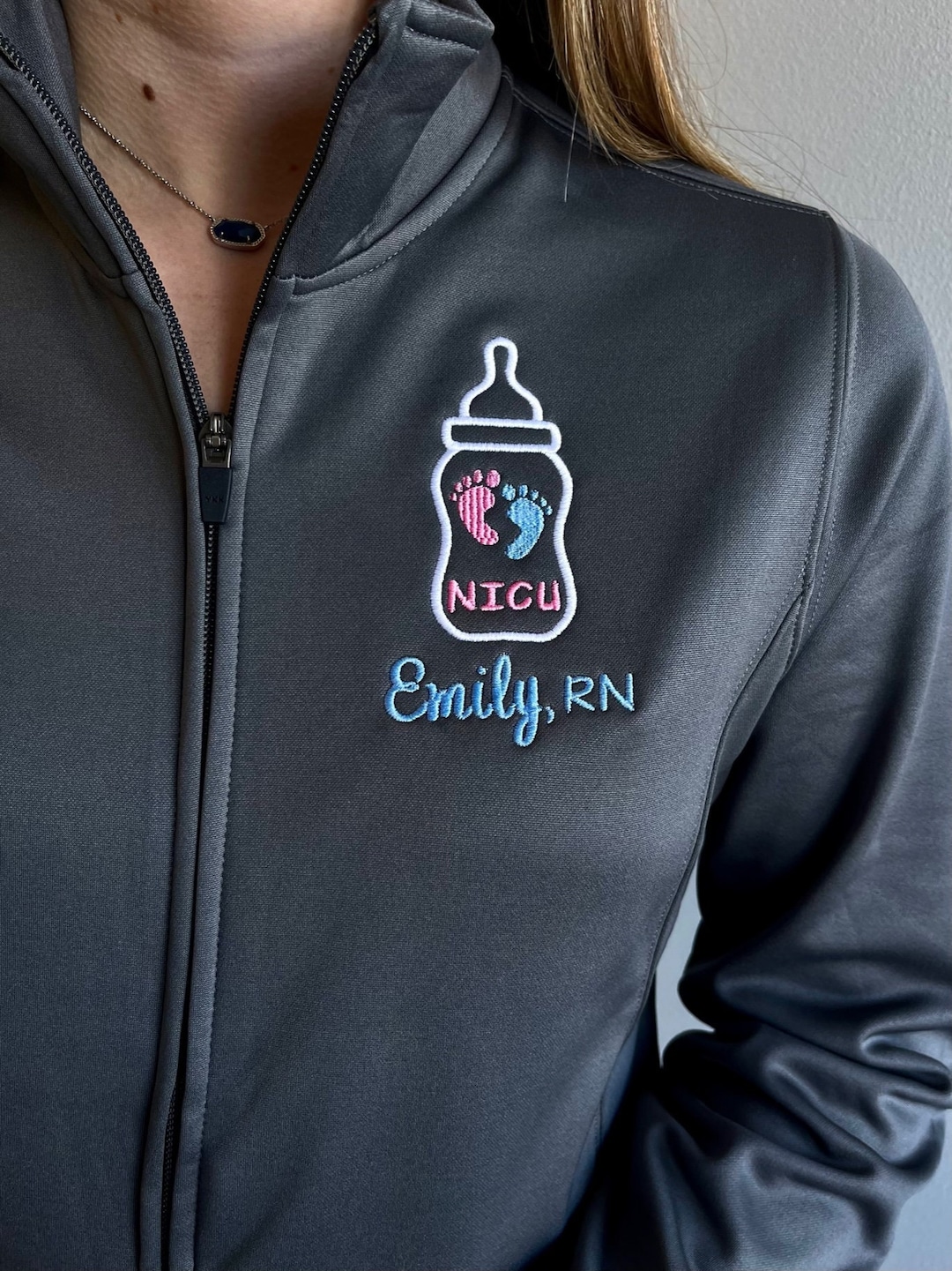 Custom NICU Full Zip Jacket With Pockets, Gift for Nurses, RN, BSN, Cna ...