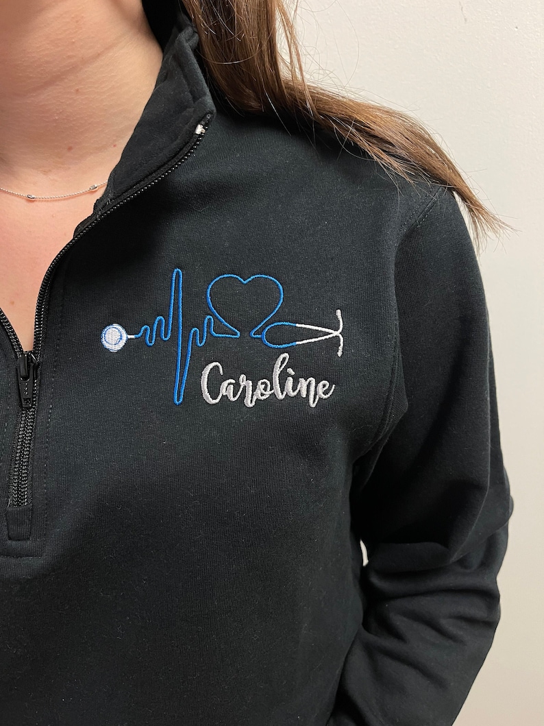 Personalized Nurse Heartbeat Stethoscope Gift Pullover 1/4 - Etsy