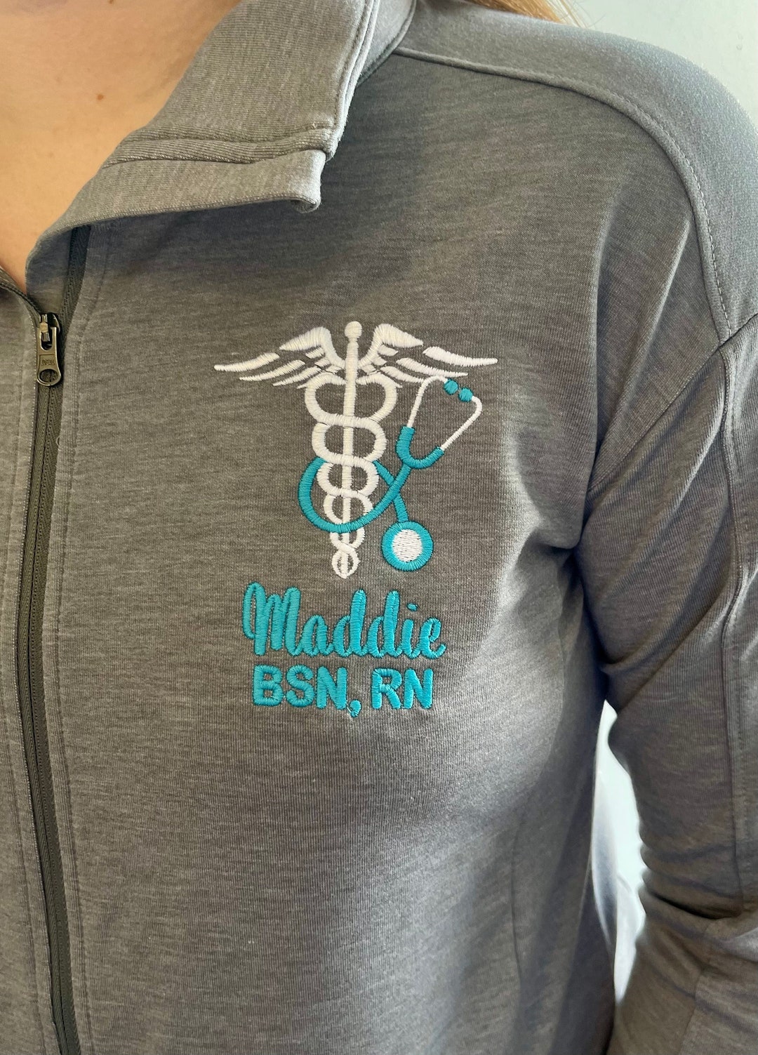 Custom Nurse Full Zip Jacket With Pockets or Personalized Pullover ...