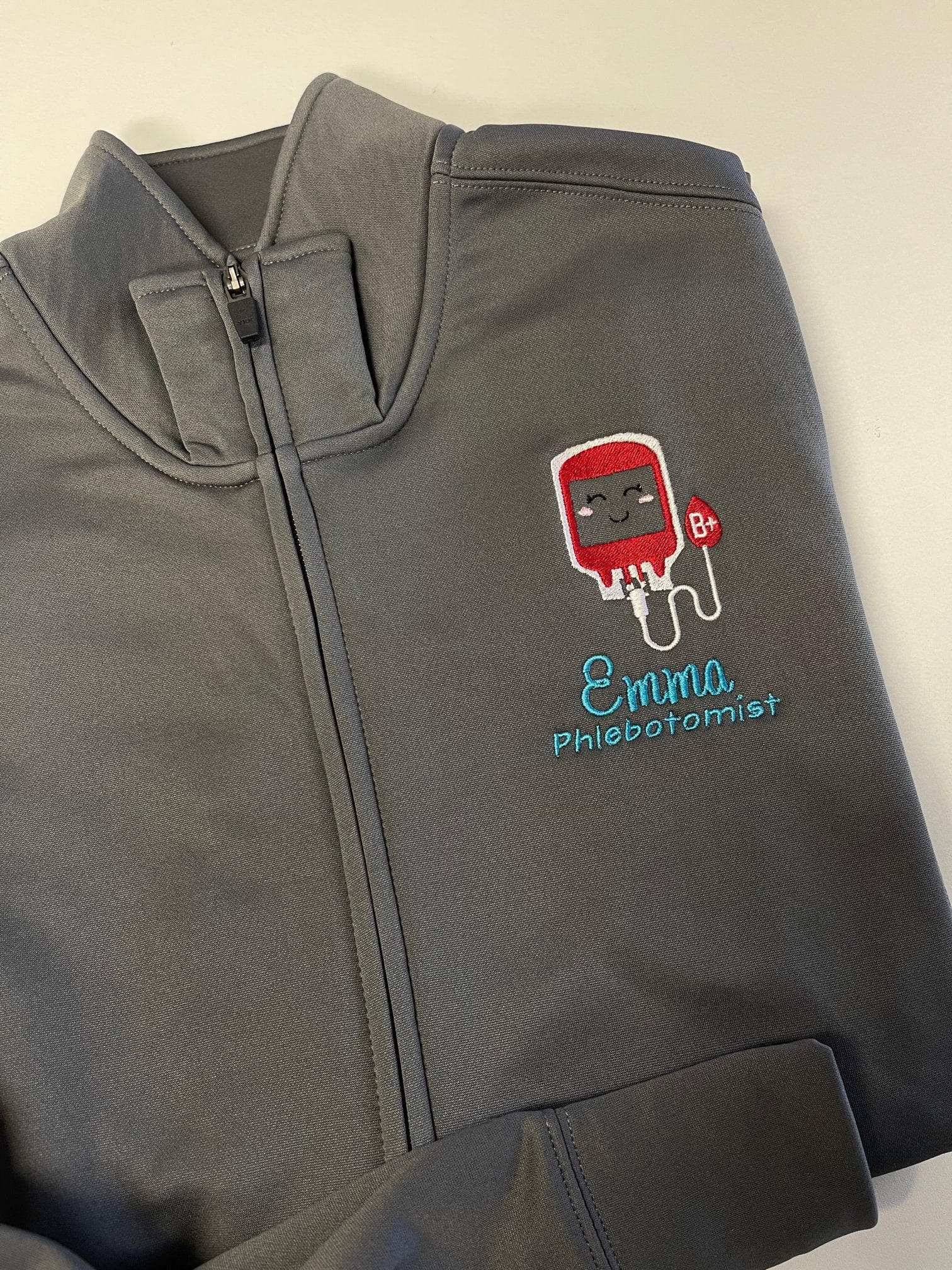 Gift for Phlebotomist, Personalized Blood Bank Full Zip Jacket With ...