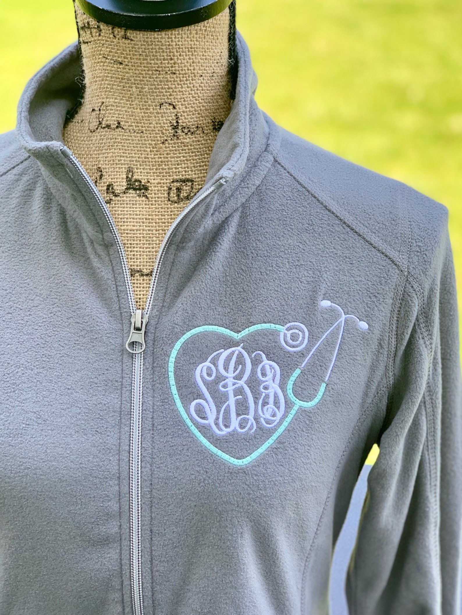 Nurse Full Zip Fleece Jacket Gift for RN Monogrammed - Etsy