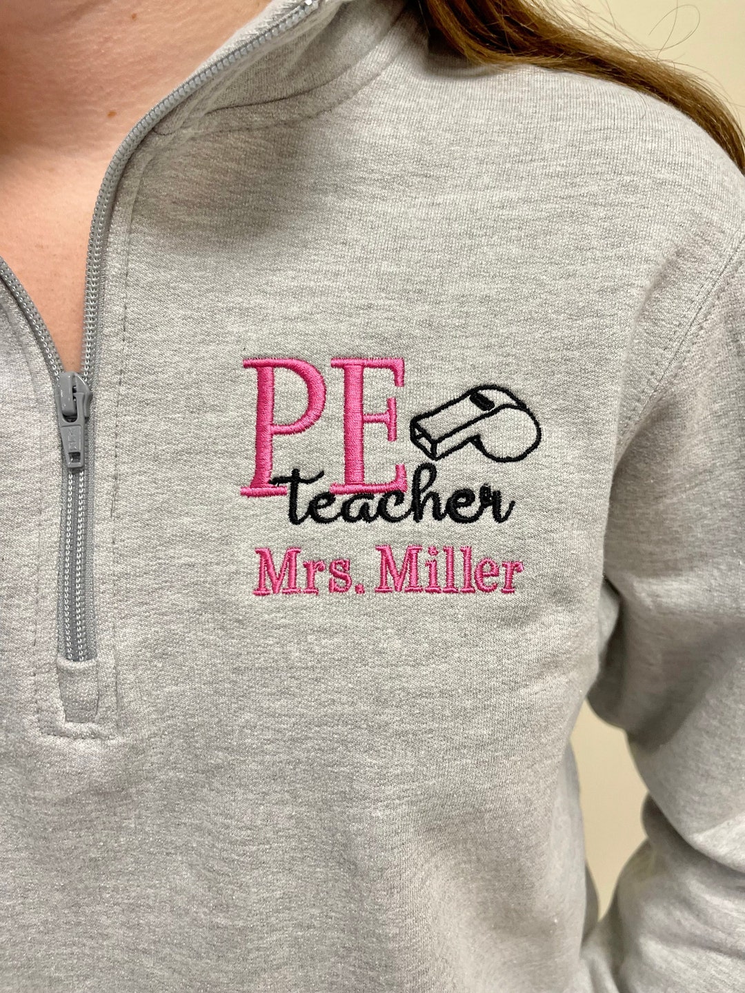 Personalized Gift for PE Teacher, Full Zip Jacket With Pockets for ...