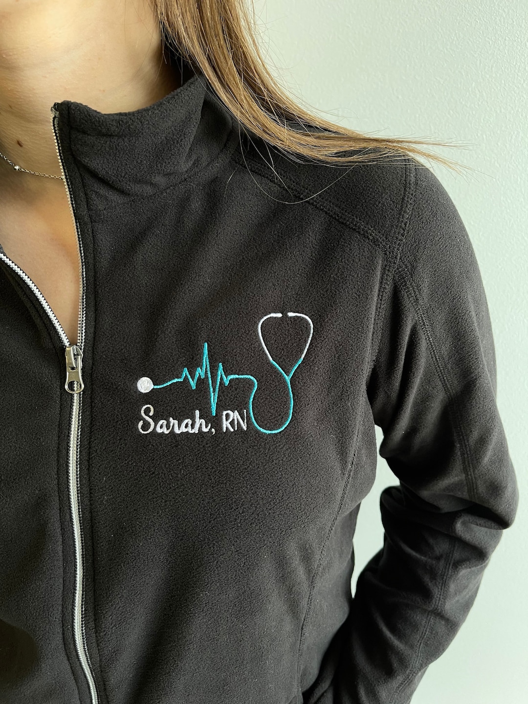 Nurse Jacket, Gift for Nurse, Full Zip Micro Fleece, Womens Cut ...