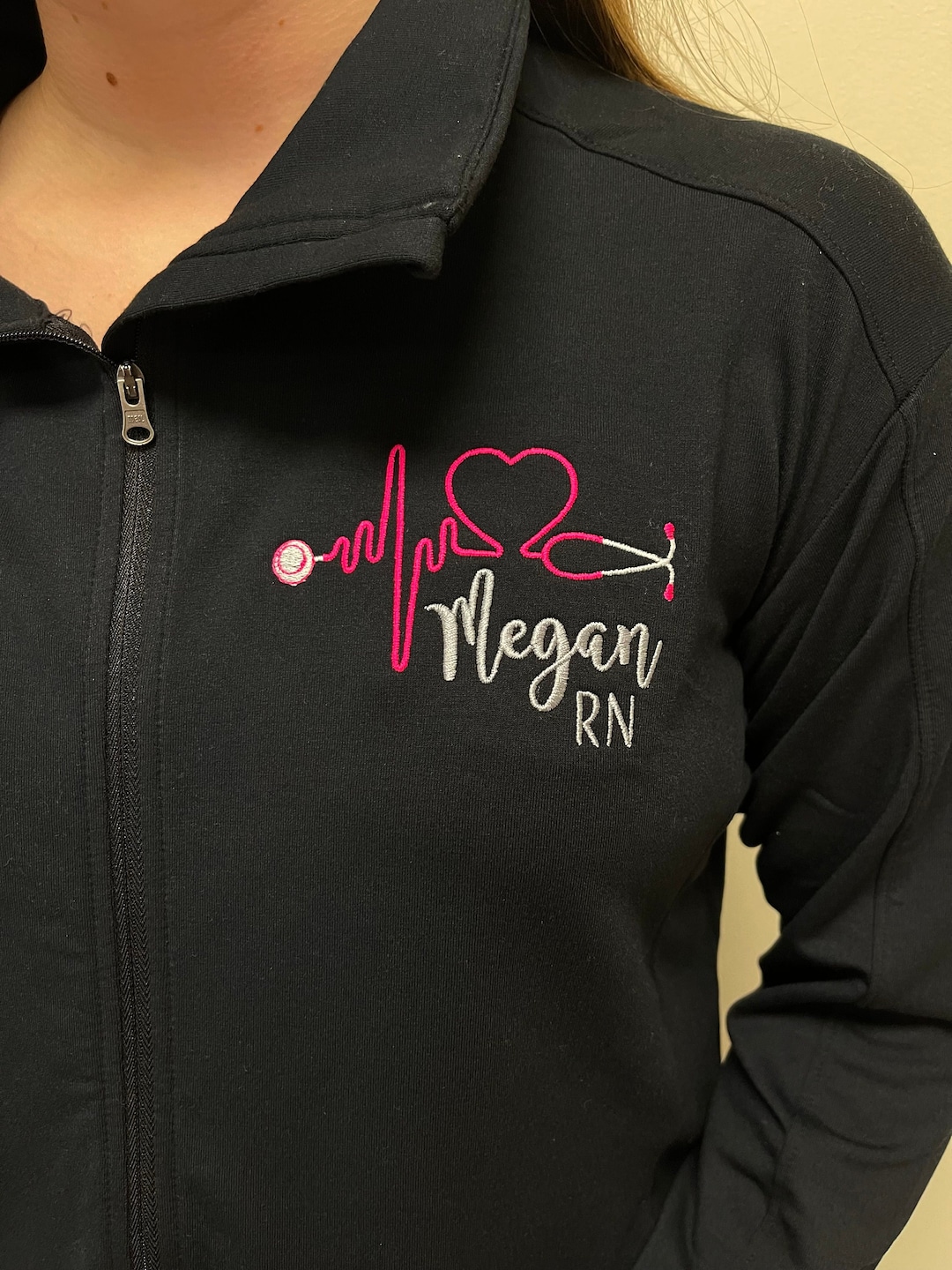 Custom Nurse Design, Personalized Full Zip Jacket With Pockets ...