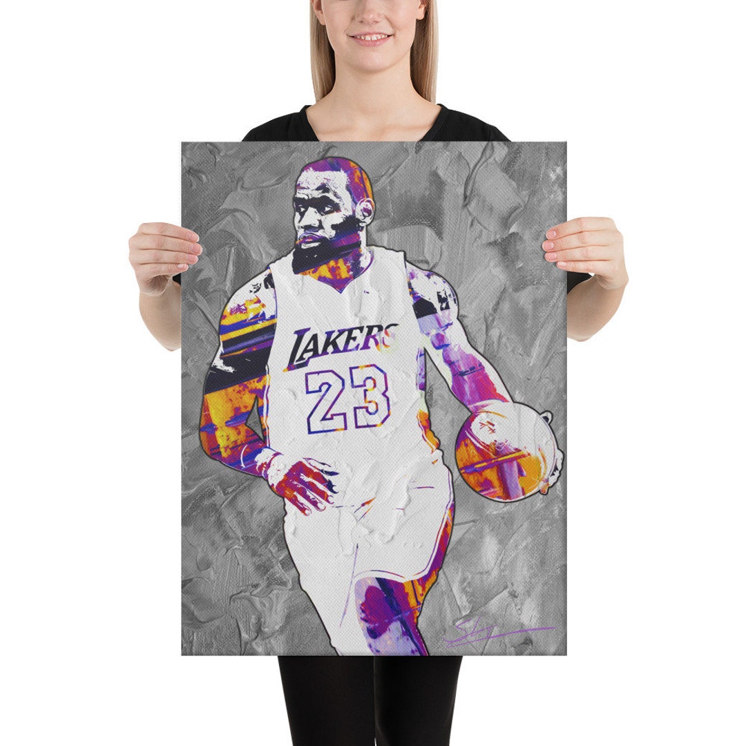 Lebron James LA Lakers Canvas - Etsy