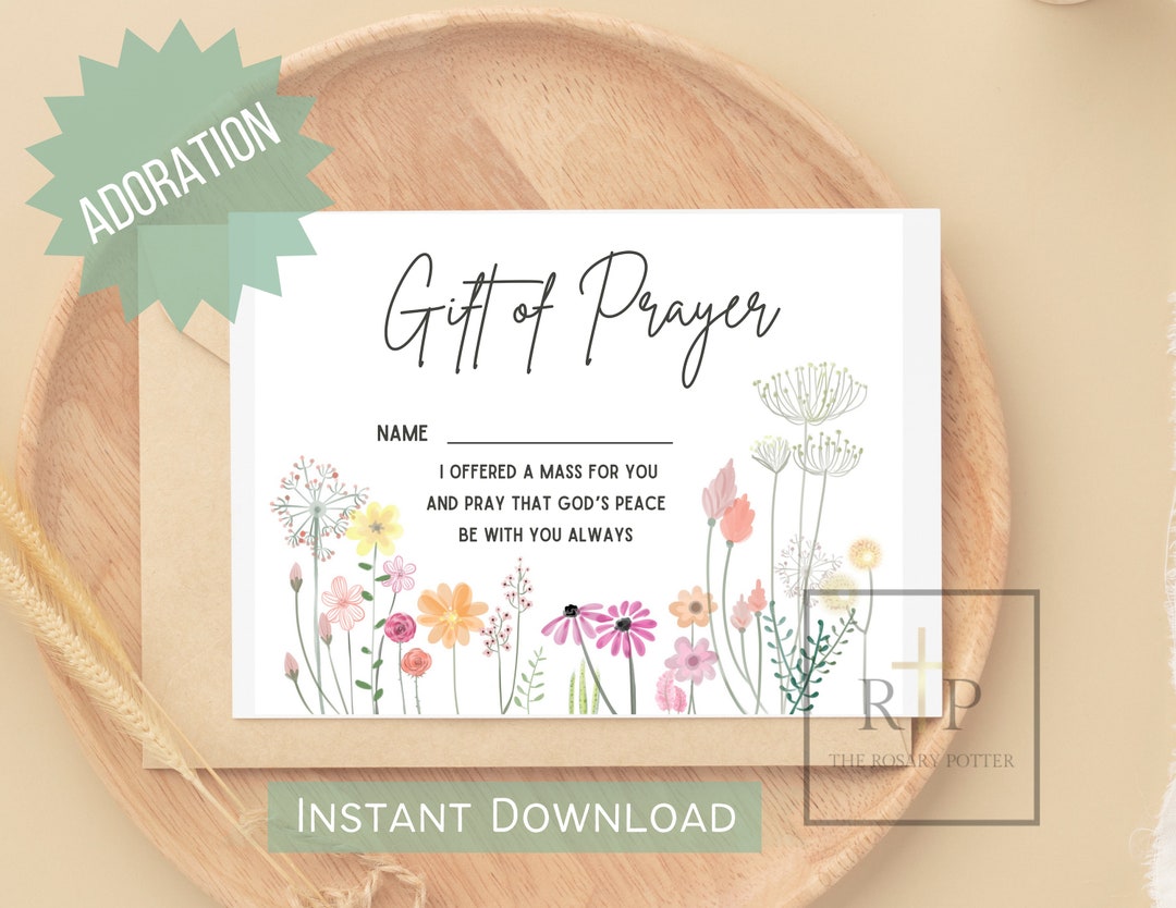 Catholic Mass Prayer Card Instant Download Catholic Sympathy - Etsy