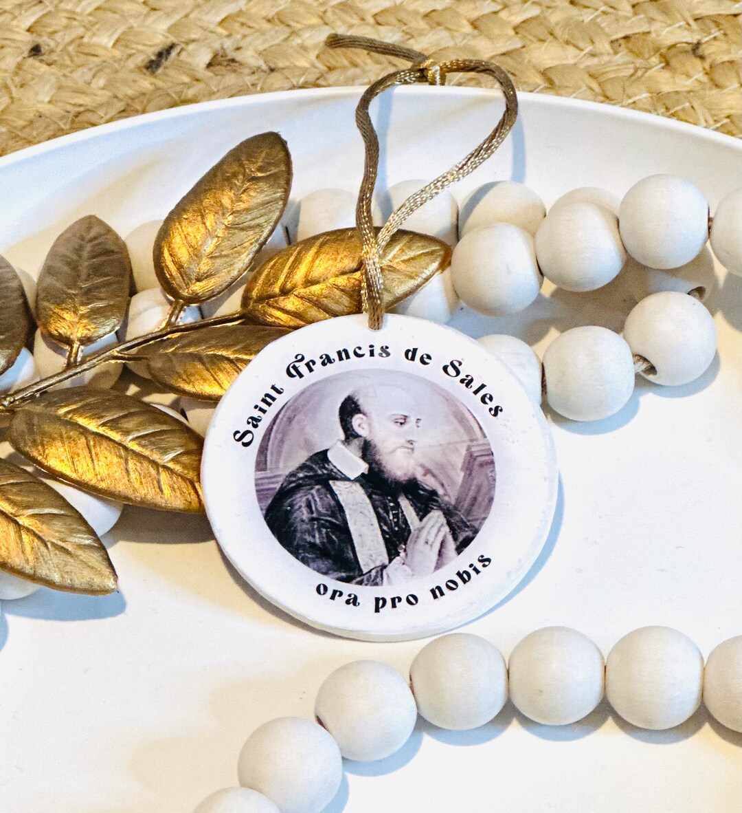 Saint Francis De Sales Handmade Clay Ornament, Catholic Ornament, Saint ...