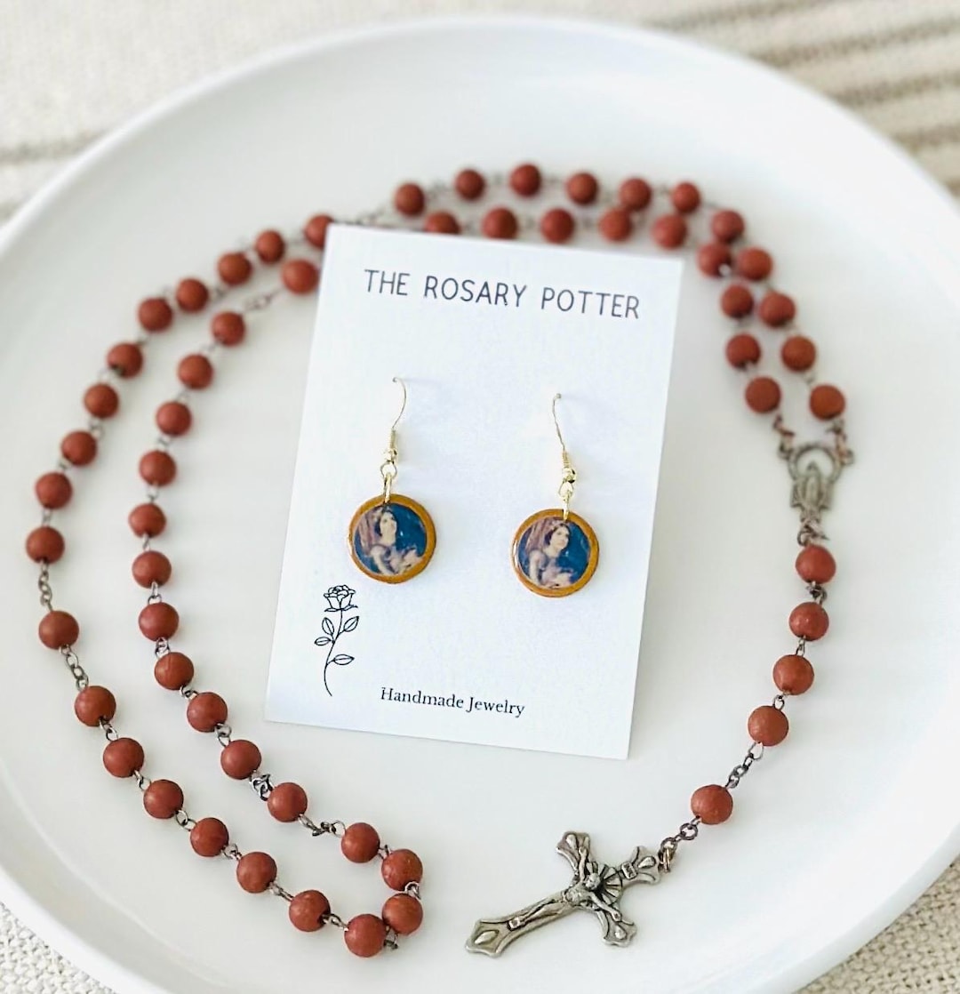 Saint Joan of Arc Handmade Catholic Clay Earrings | Gold Post ...
