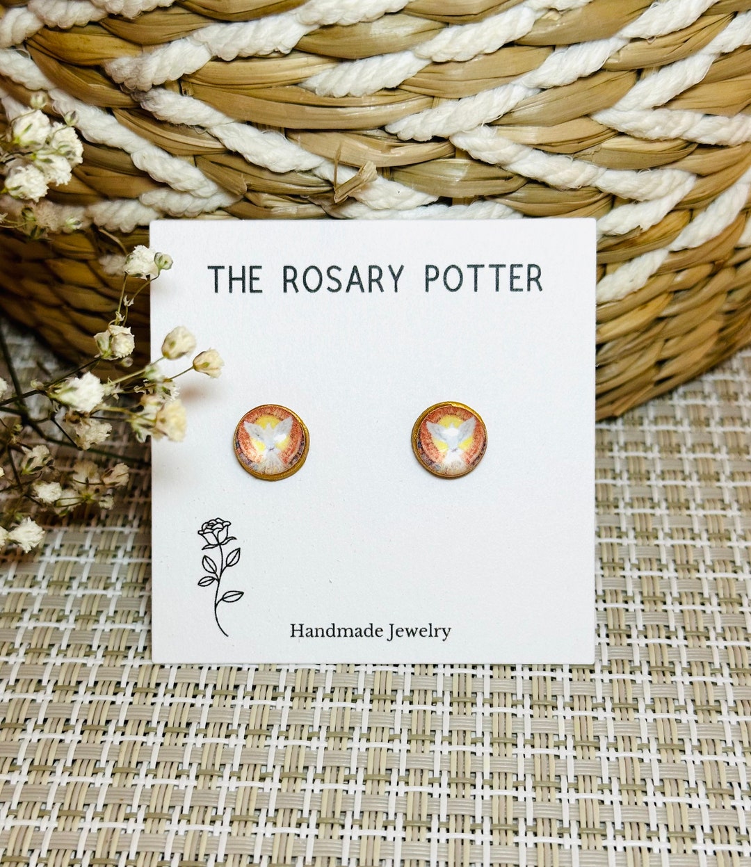 Handmade Holy Spirit Dove Stud Earrings: Catholic Confirmation Gift - Etsy