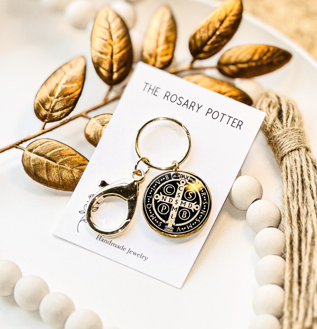 Saint Benedict Catholic Key Chain | St. Benedict Key Ring | Catholic ...