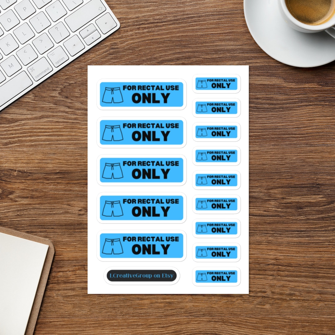 For Rectal Use - Prank Sticker Sheet - Etsy